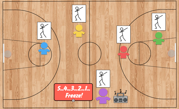 PE Games: Crazy Freeze Dance - No Equipment Warm Up Game
